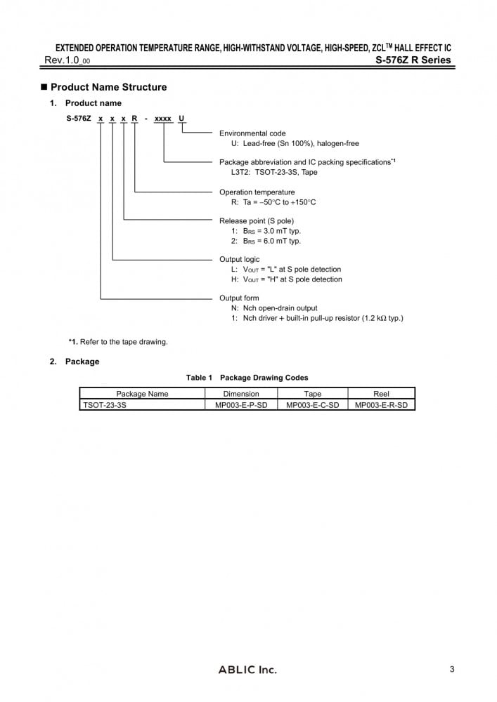 S-576Z1L1R-L3T2U datasheet page 3
