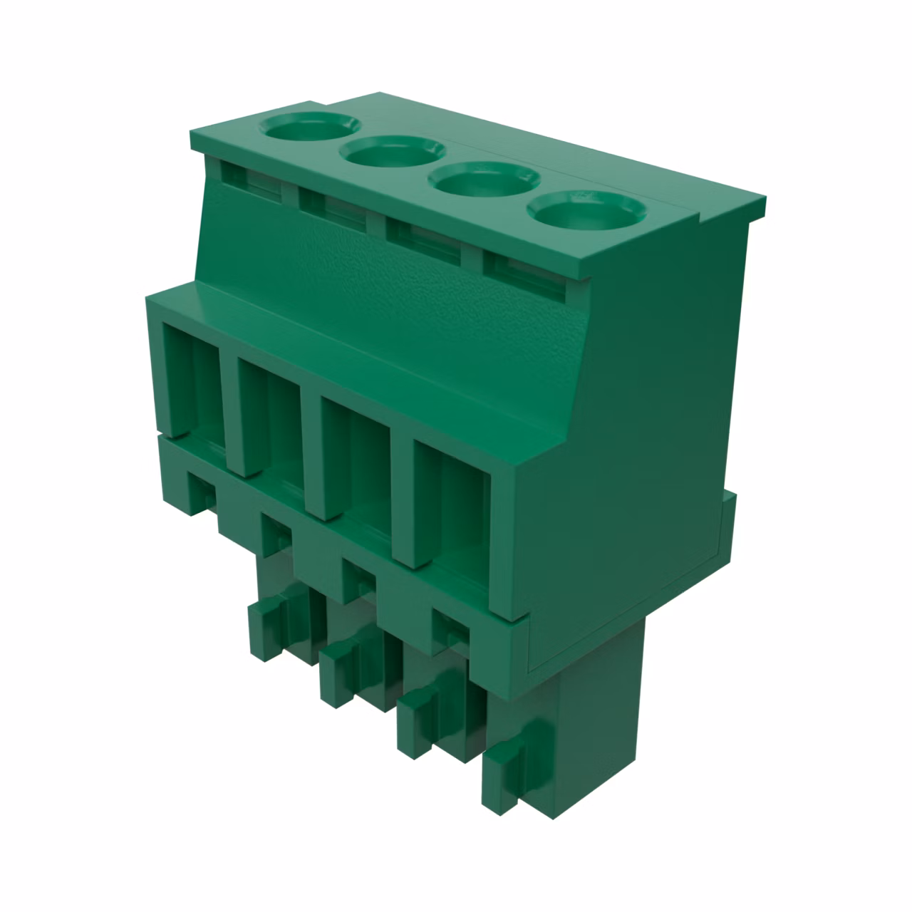 3.81mm Pitch Eurostyle Vertical Plug, Front Wire Entry, Green Housing, 4  Circuits for sale