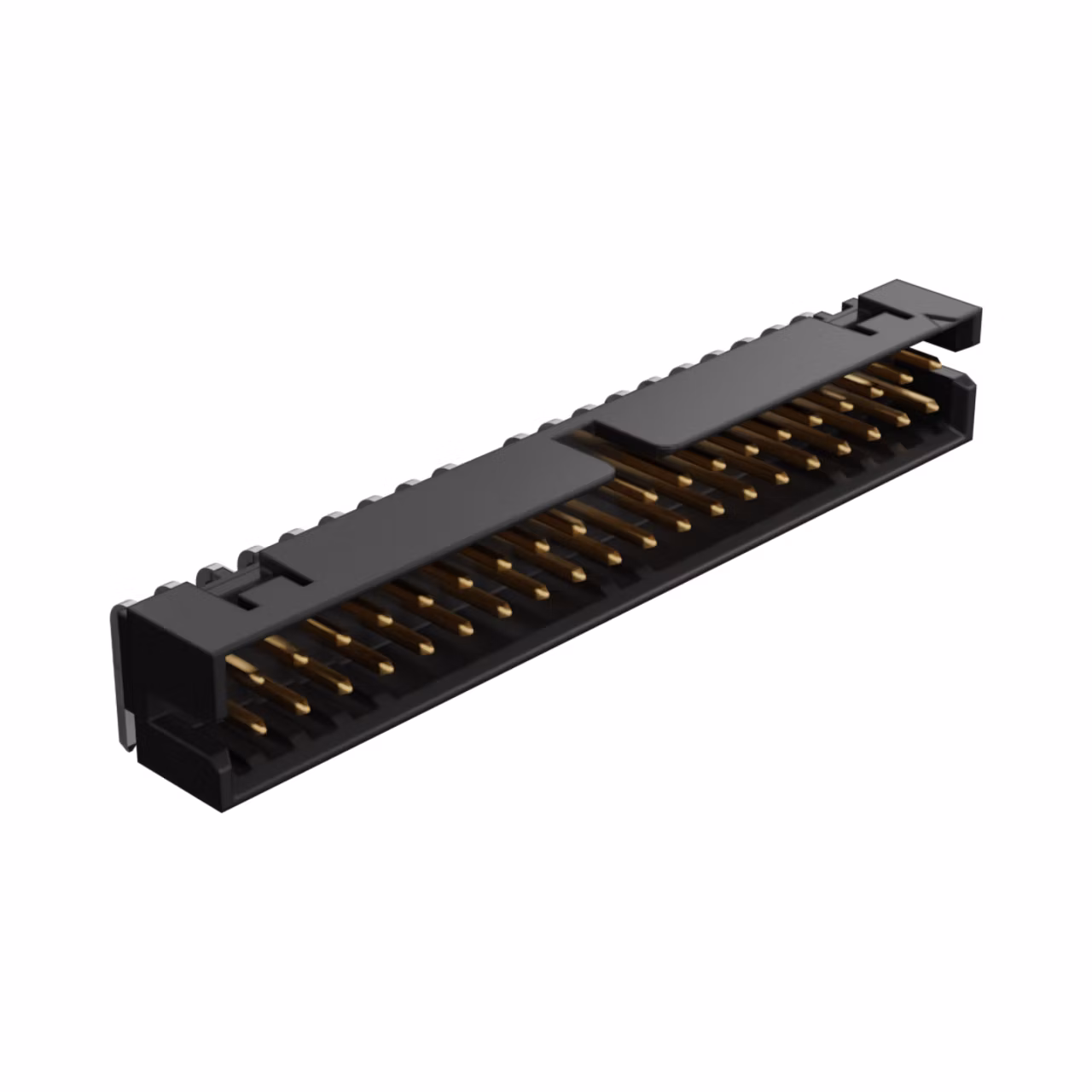 2.00mm Pitch, Milli-Grid PCB Header, Dual Row, Right-Angle, Through Hole, 40 Circuits, Circuit 21 Voided, 0.38µm Gold (Au) Plating, 2.16mm Tail Length, Dual Side Slots, Dual Friction Locks, Center Polarization, Tube for sale