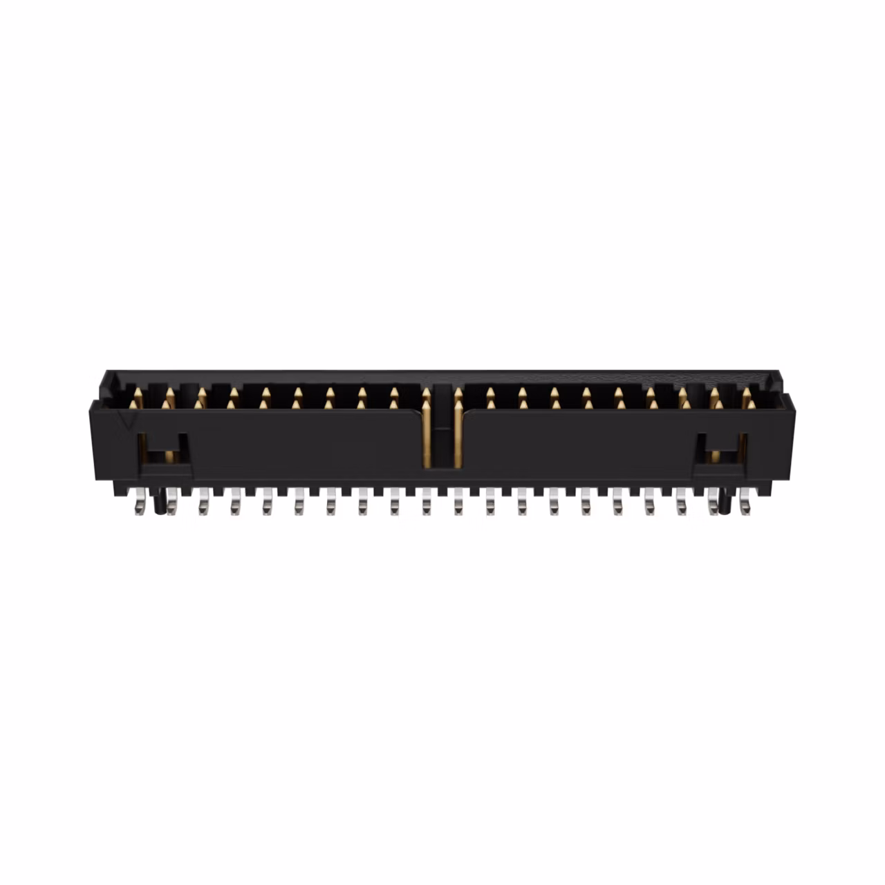 2.00mm Pitch, Milli-Grid PCB Header, Dual Row, Vertical, Surface Mount, Shrouded, 40 Circuits, 0.76µm Gold (Au) Plating, Dual Side Slots, Dual Friction Locks, Center Polarization, with Pegs, Tape and Reel for sale