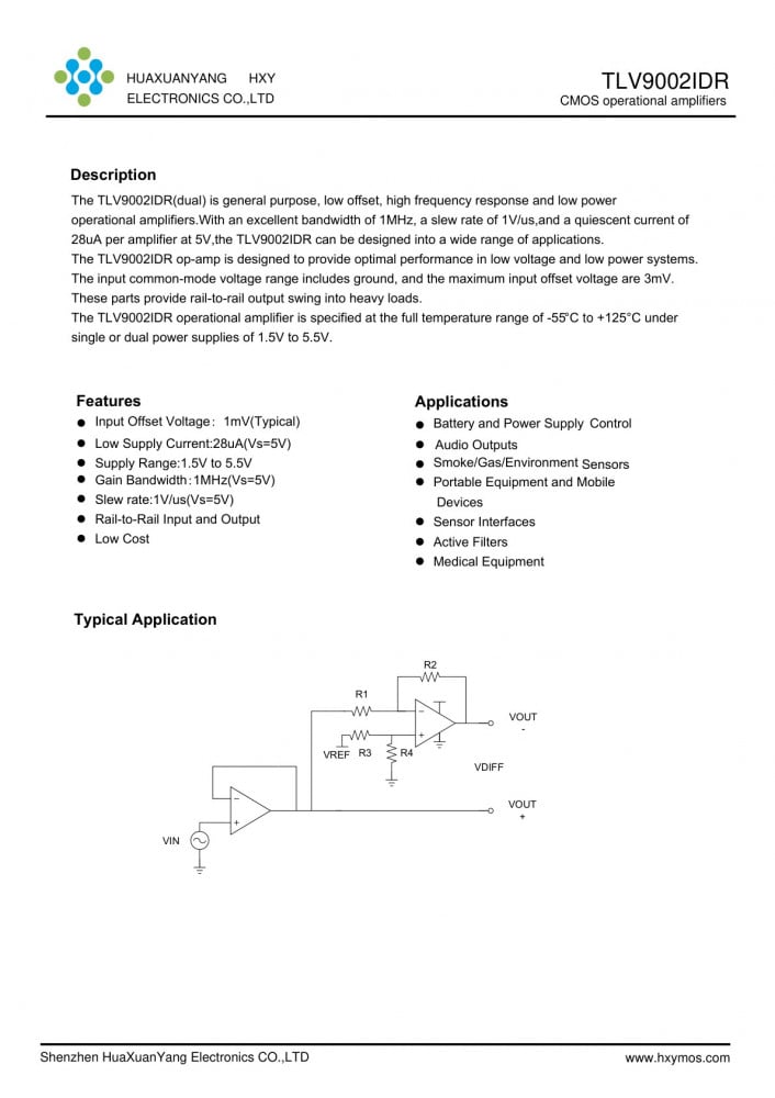TLV9002IDR-HXY datasheet page 1