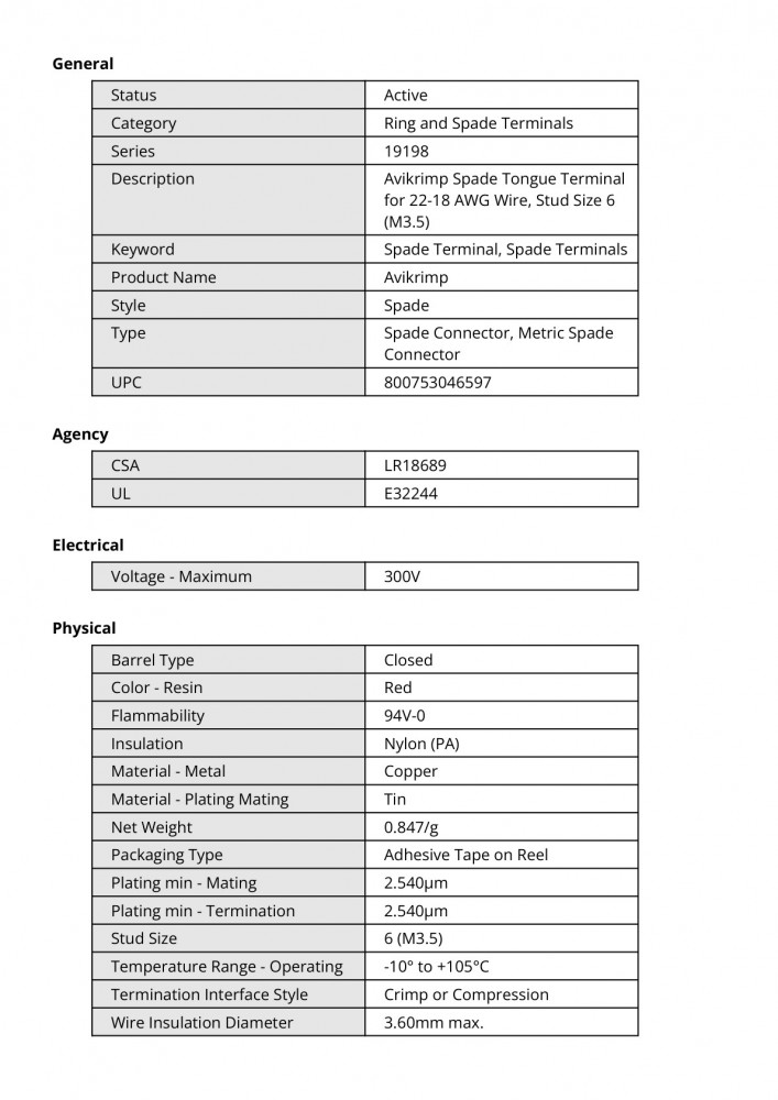 Product document image 2 for MOLEX 191980071