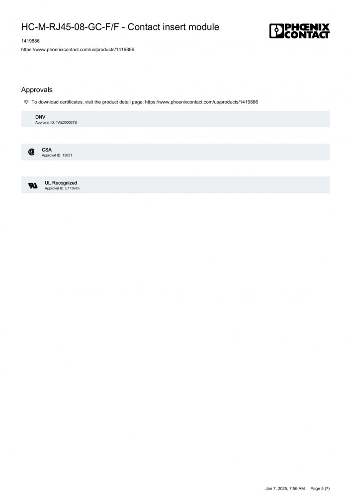Phoenix Contact 1419886 technical document page 5