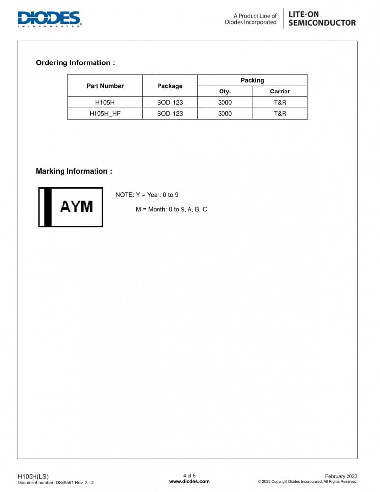 H105H datasheet page 4