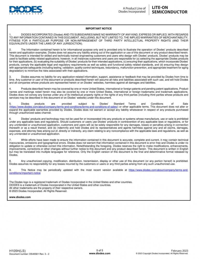 H105H datasheet page 5