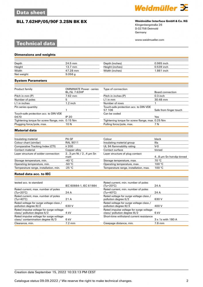 WEIDMULLER 1043300000 datasheet page 2