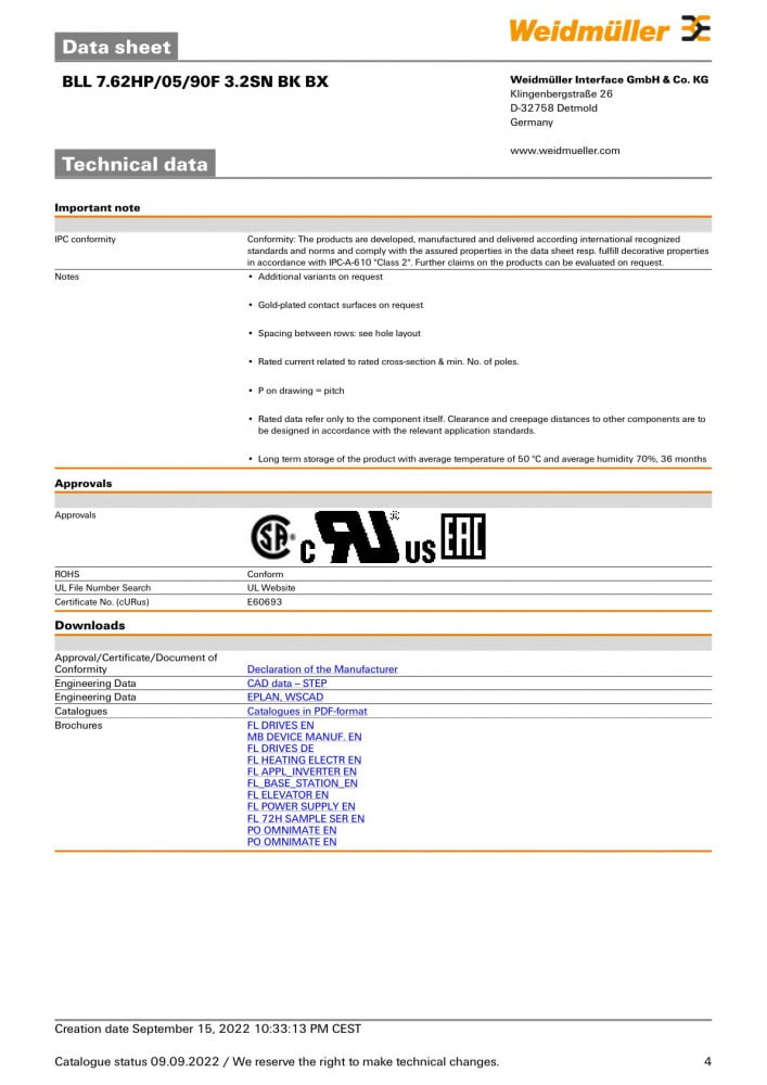 WEIDMULLER 1043300000 datasheet page 4