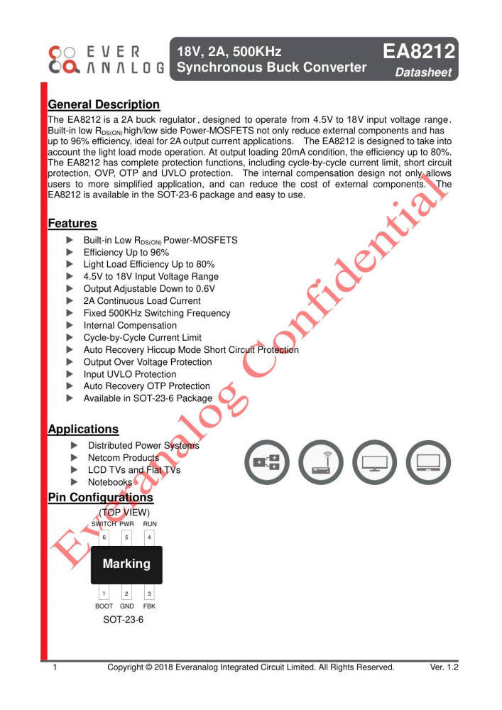 EA8212T6R datasheet page 1
