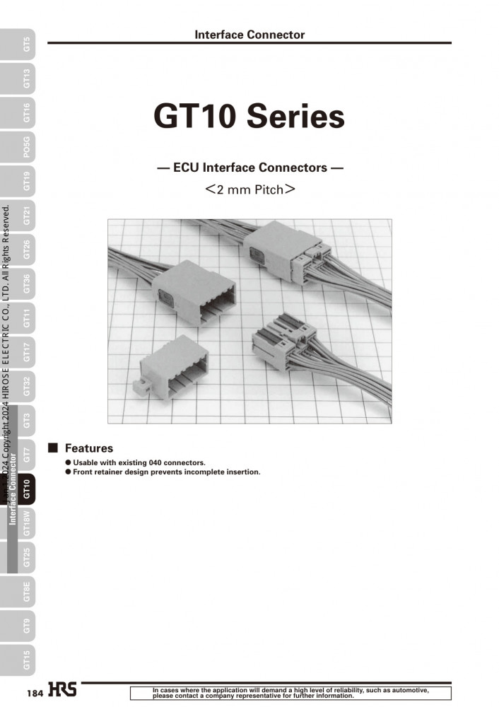 HRS GT10 series document page 1