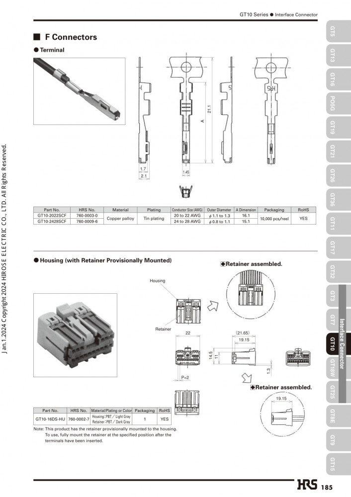 HRS GT10 series document page 2