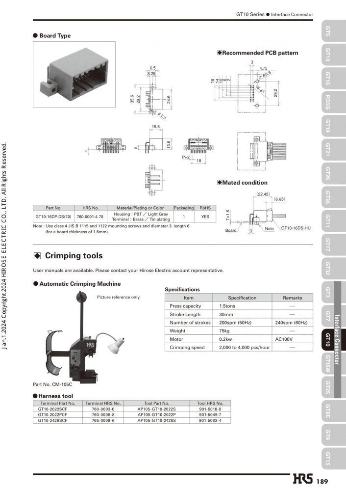 HRS GT10 series document page 6