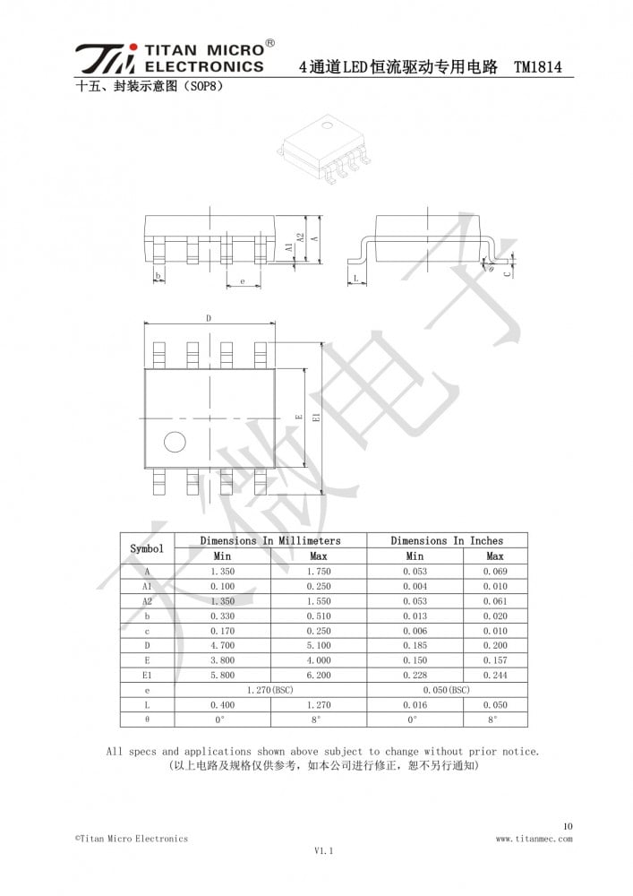 TM1814 datasheet page 10