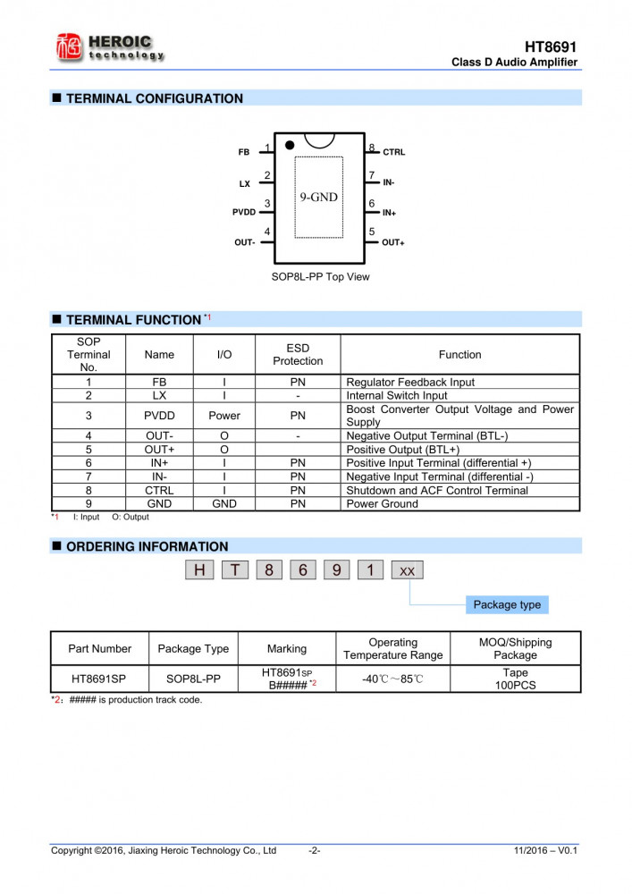 HT8691 datasheet page 2