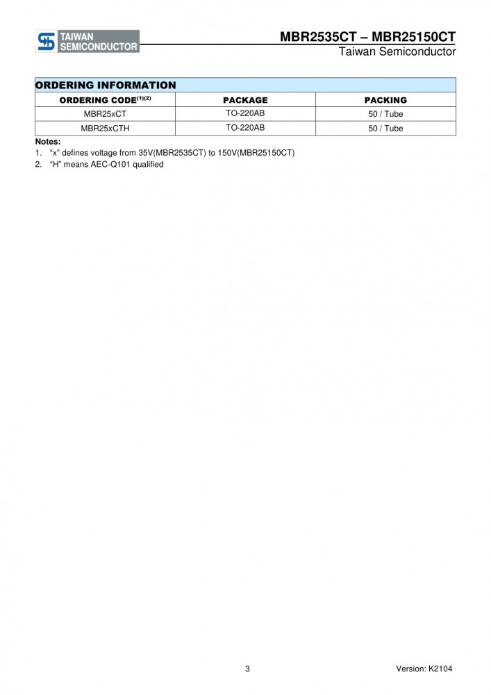 MBR2535CT datasheet page 3
