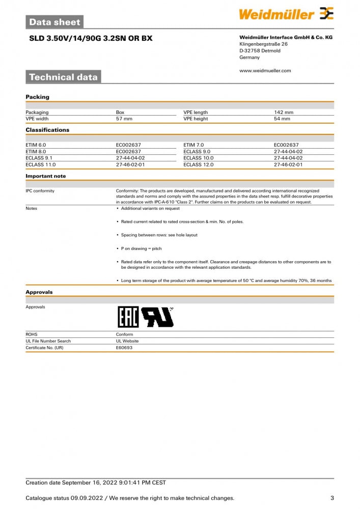 WEIDMULLER 1890610000 datasheet page 3
