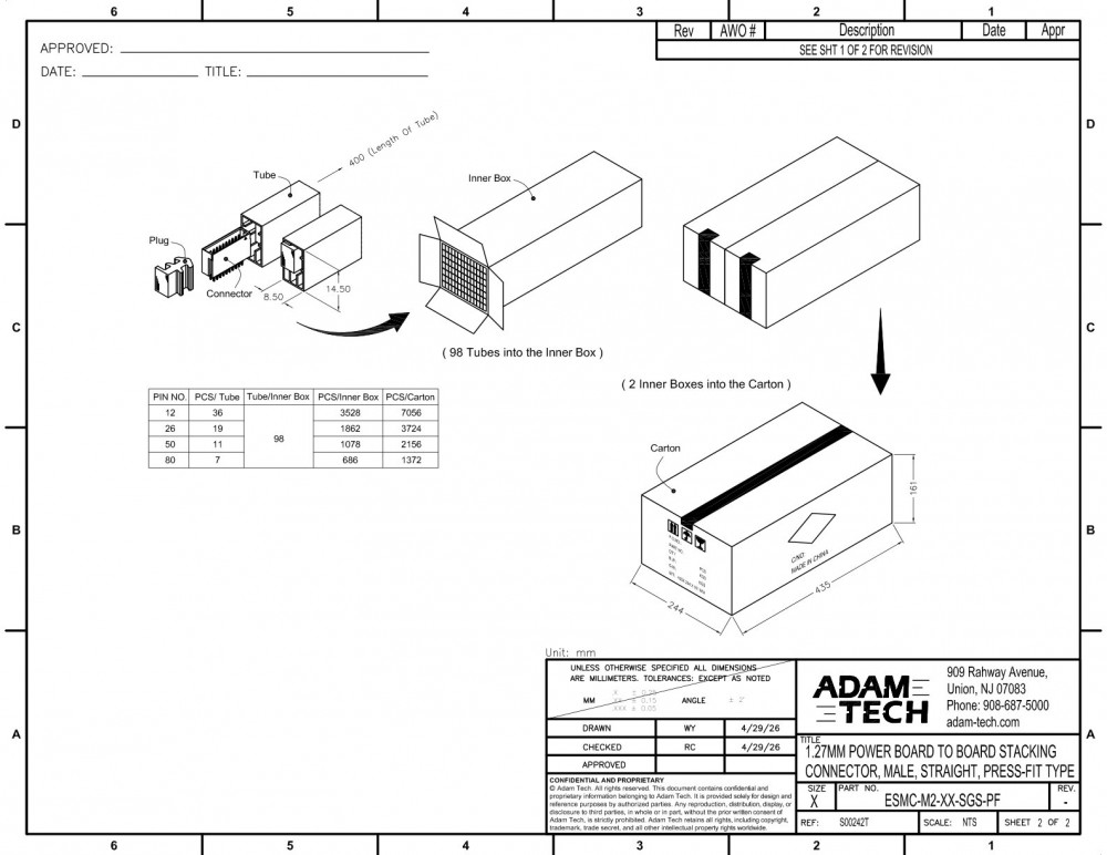 ADAM TECH ESMC-M2-XX-SGS-PF product drawing, page 2