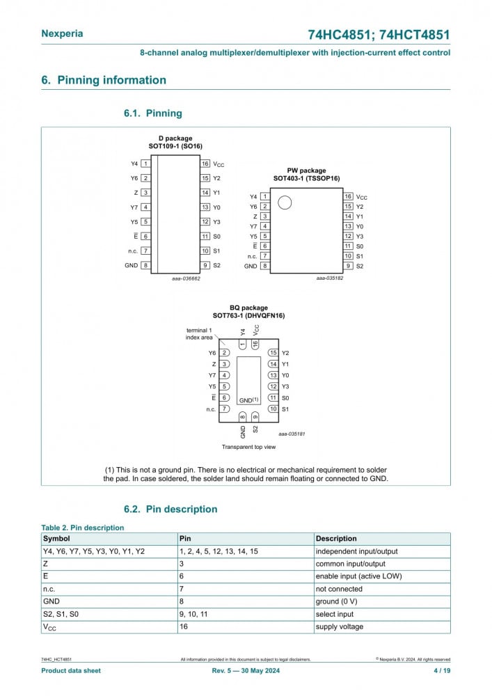 74HC4851D,118 datasheet page 4