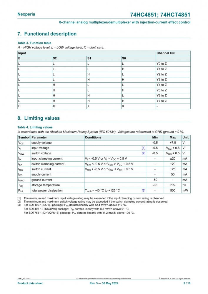 74HC4851D,118 datasheet page 5