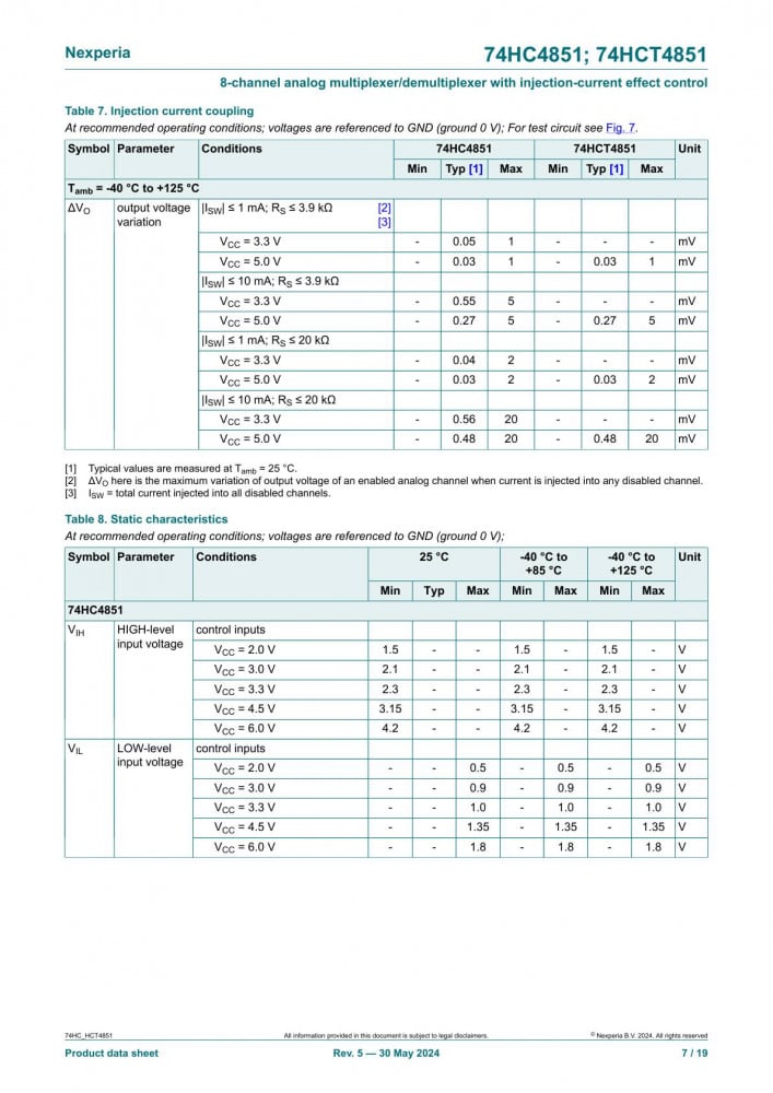74HC4851D,118 datasheet page 7