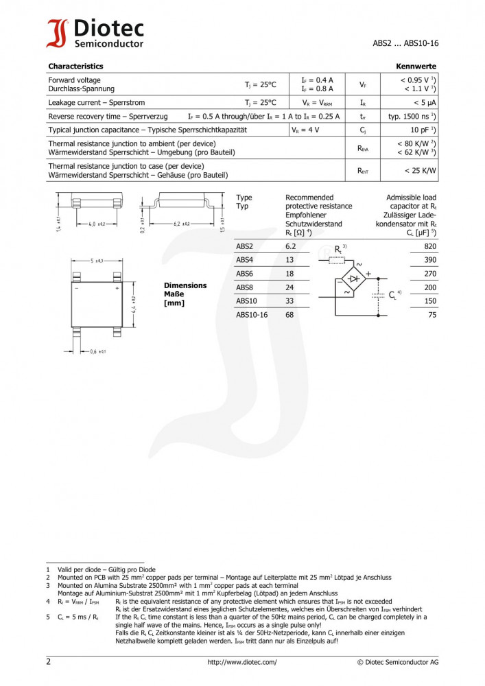 DIOTEC ABS2 datasheet page 2