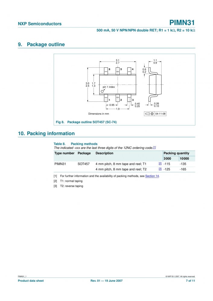 PIMN31F datasheet page 8