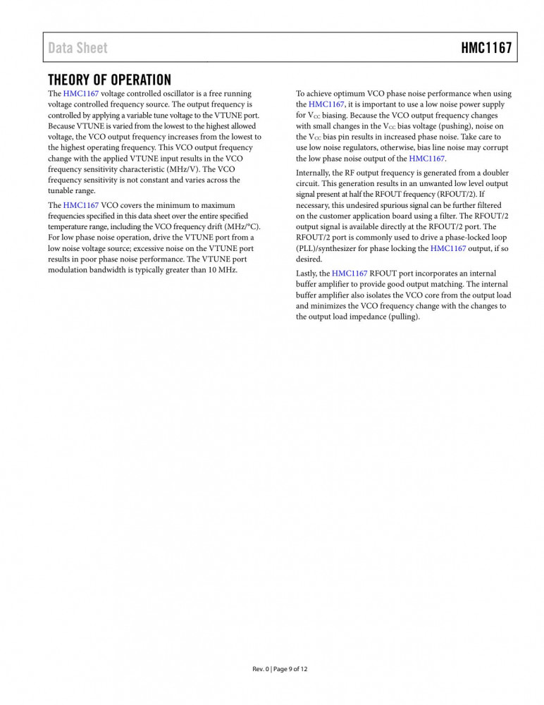 HMC1167 datasheet page 9
