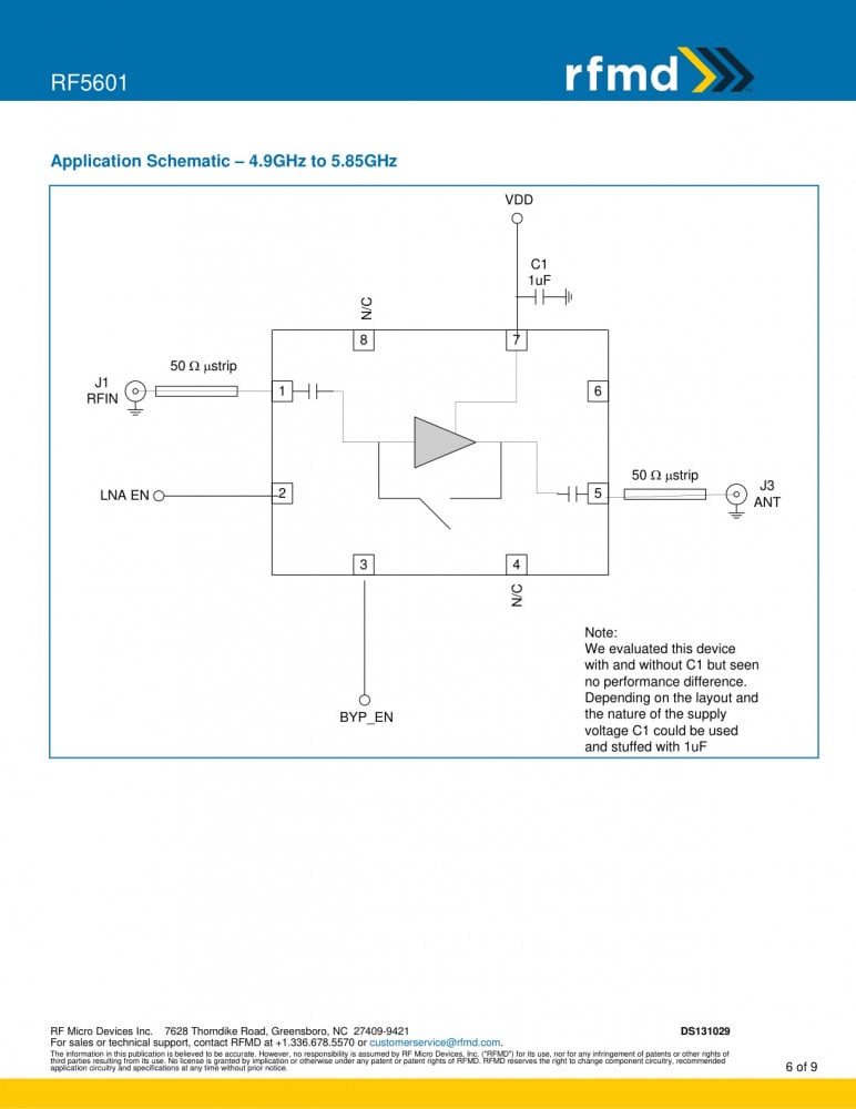 RF5601TR7 datasheet page 6