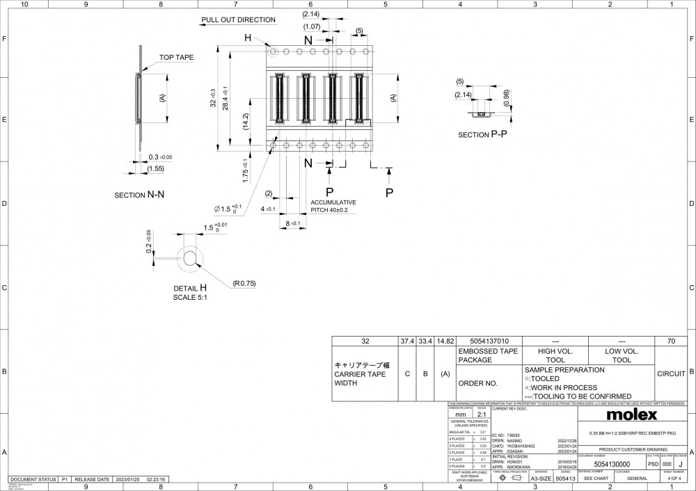 MOLEX 505413 series technical document page 4