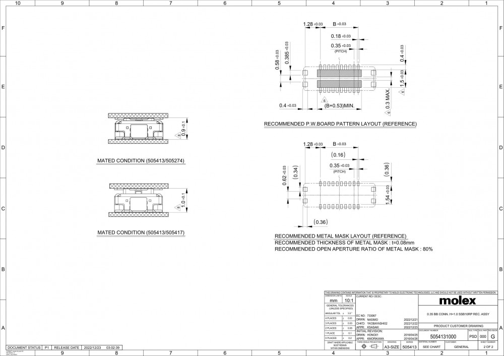 MOLEX 505413 series technical document page 6