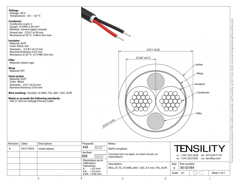 Tensility International 30-03784 product drawing