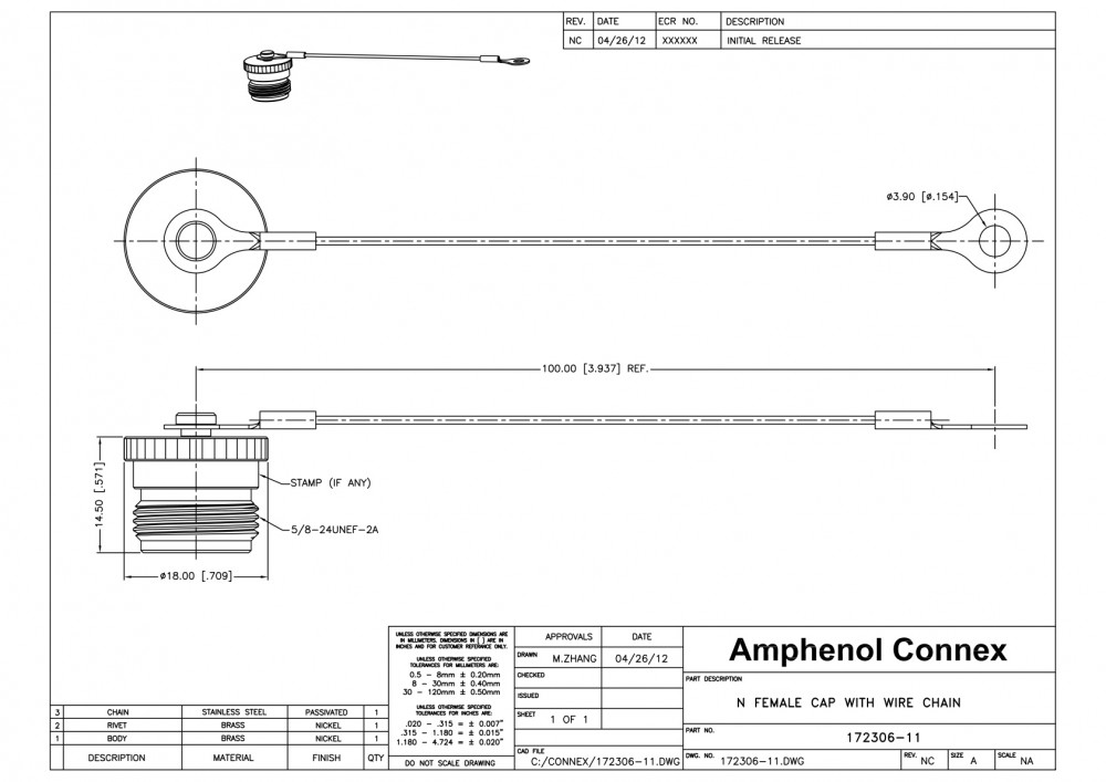 Amphenol 172306-11 product drawing