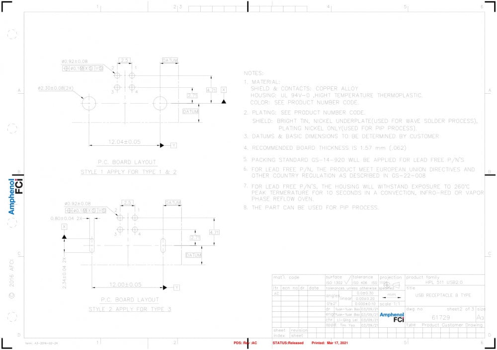 61729-1011BPLF drawing sheet 2