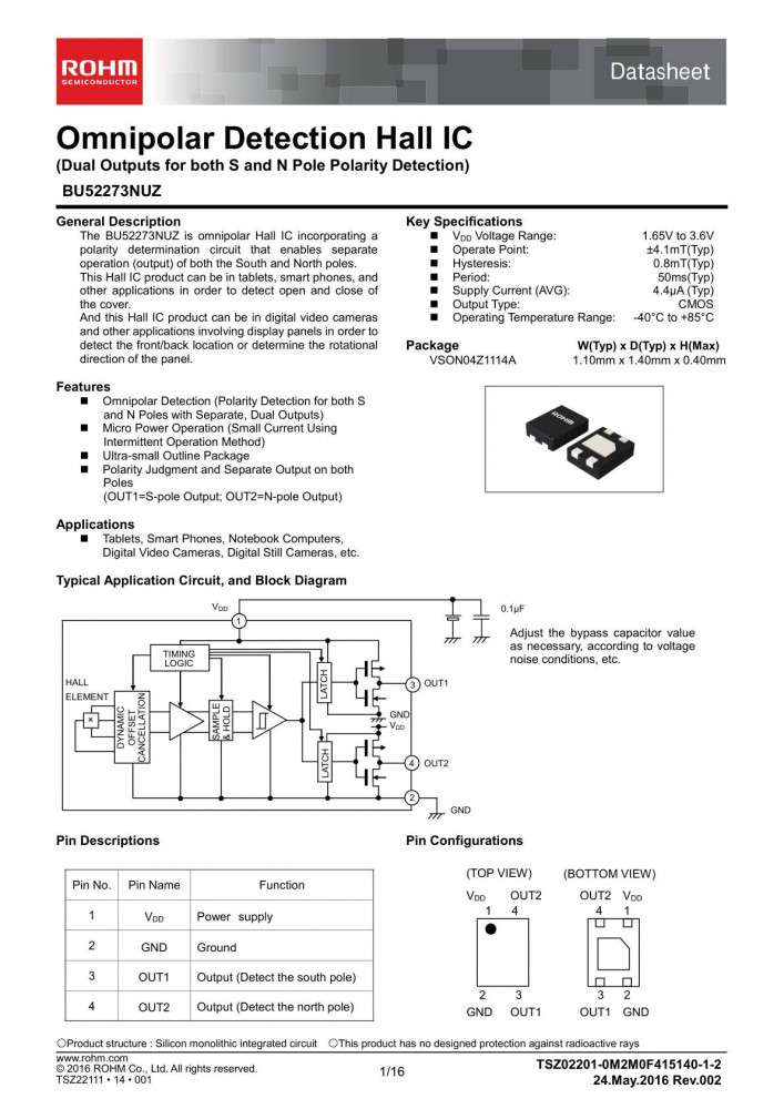 BU52273NUZ-ZE2 datasheet page 1