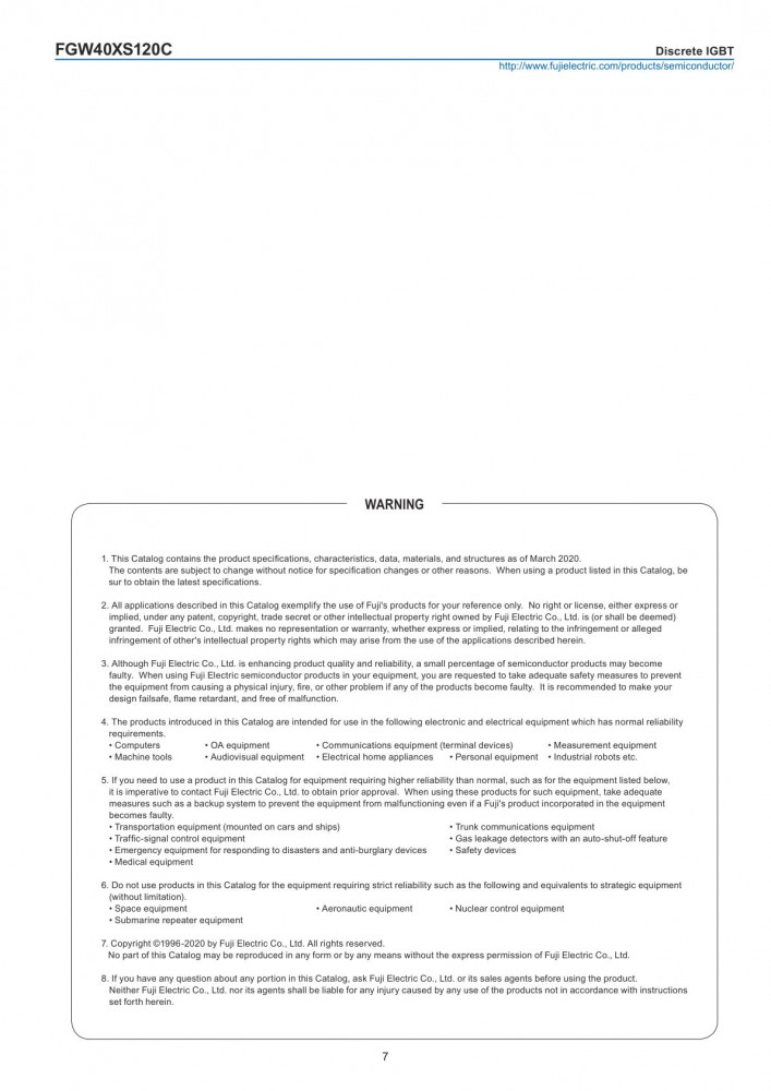 FGW40XS120C datasheet page 7