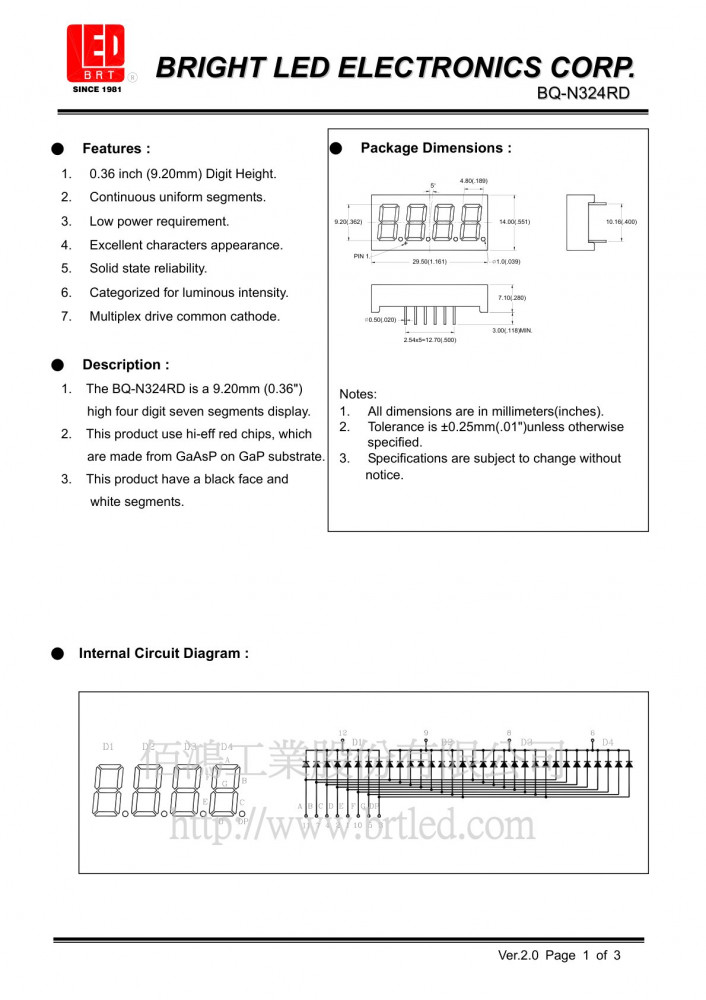BQ-N324RD datasheet image, page 1