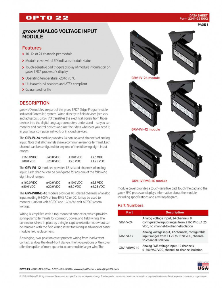 GRV-IVIRMS-10 technical document, page 1