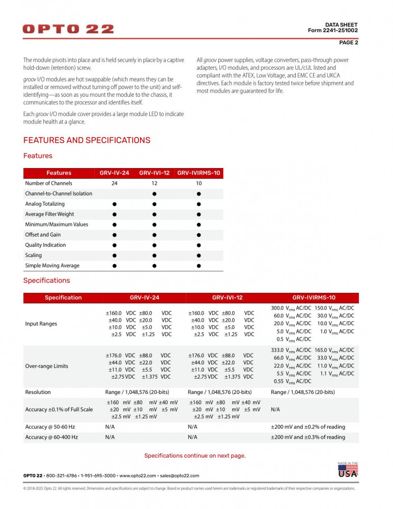 GRV-IVIRMS-10 technical document, page 2