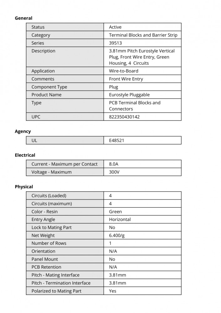 Technical document page 2 for Molex 395138004