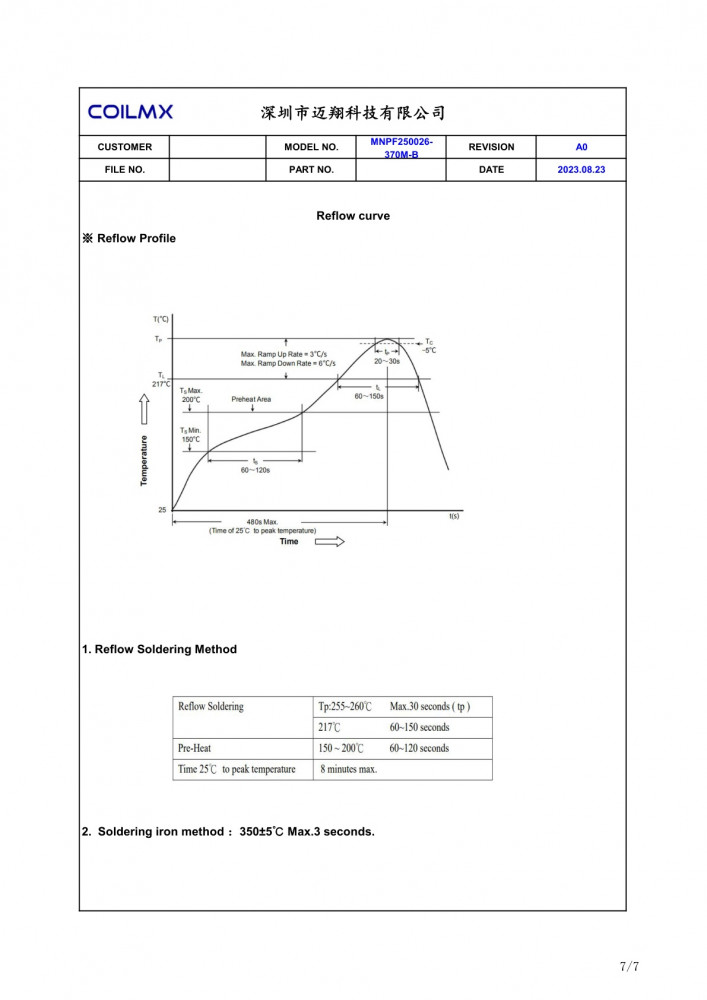 MNPF250026-370M-B soldering method