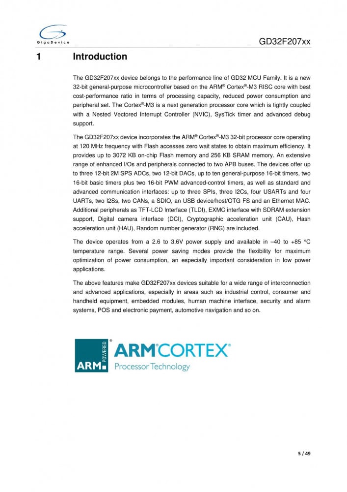 GD32F207xx datasheet page 6