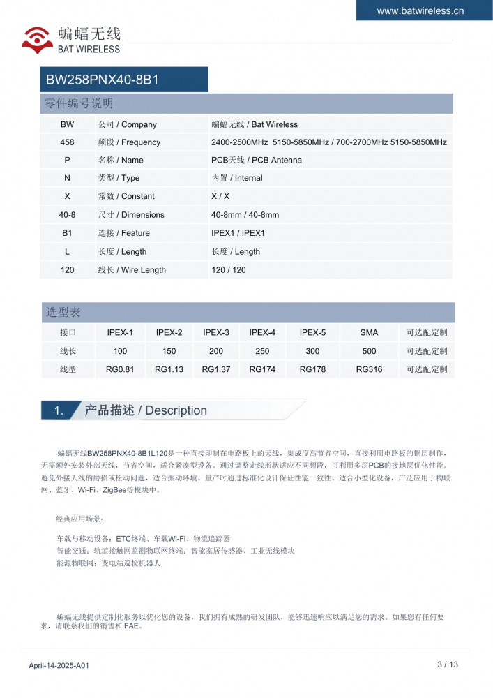 BW258PNX40-8B1 technical document page 3