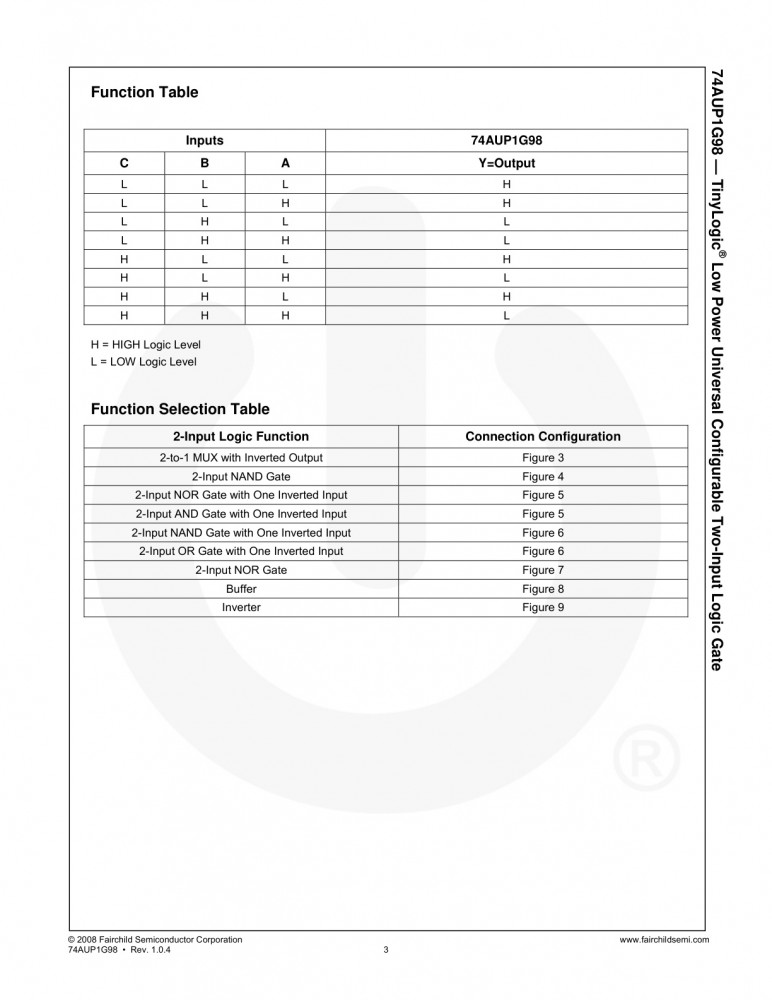 74AUP1G98 datasheet page 4