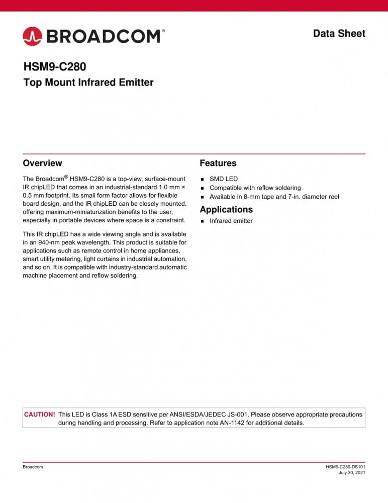 HSM9-C280 datasheet page 1
