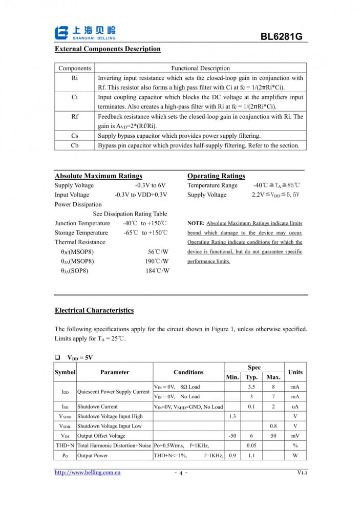 BL6281GSO datasheet page 4