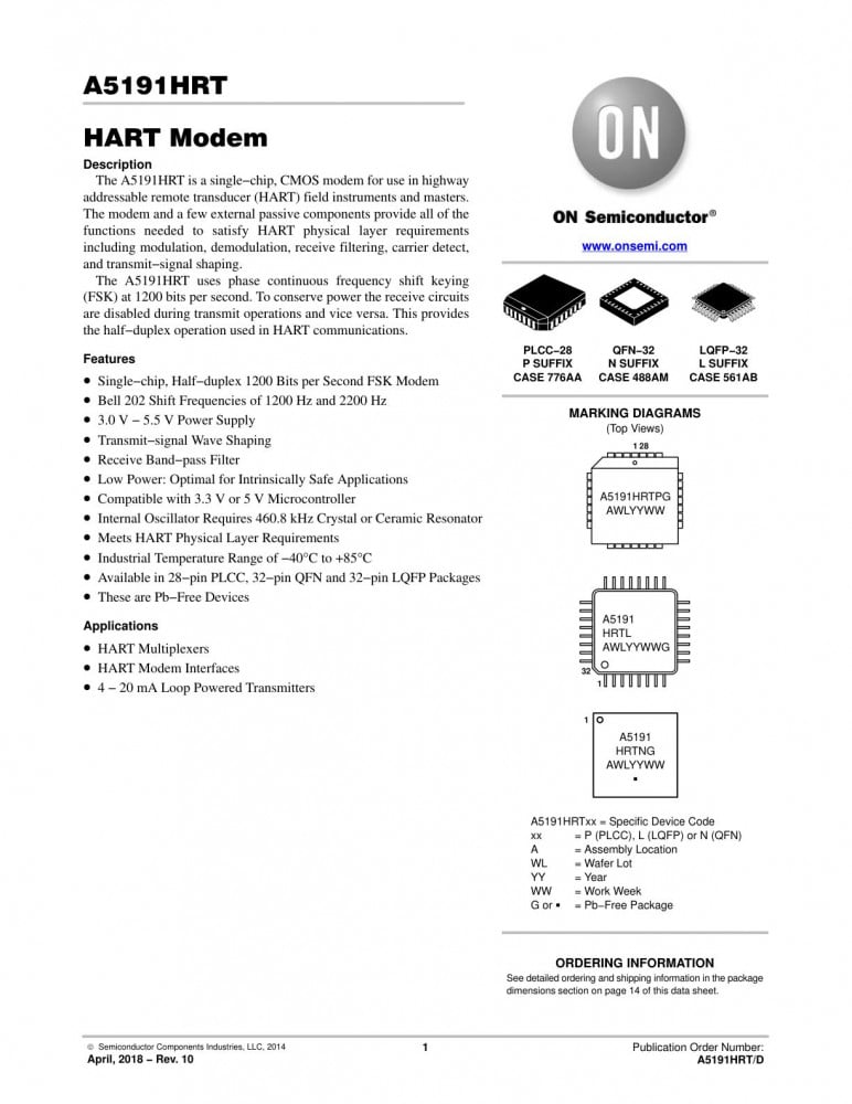 A5191HRT datasheet page 1