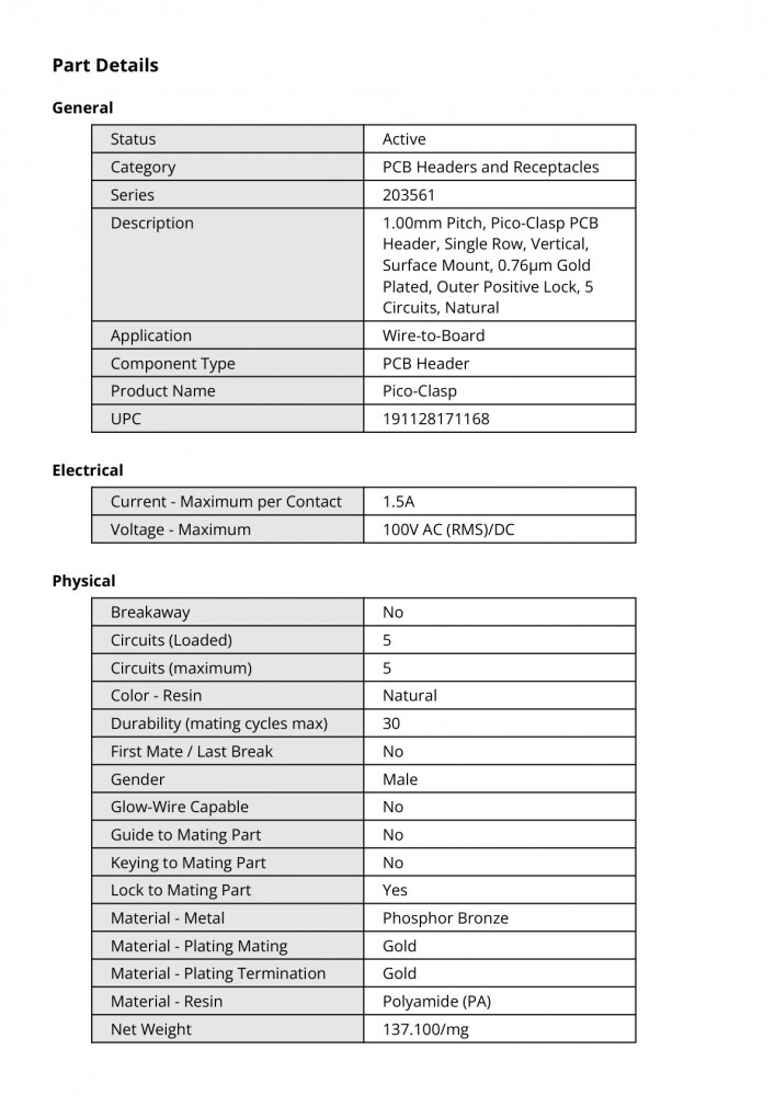 Technical document page 2 for product 2035610503