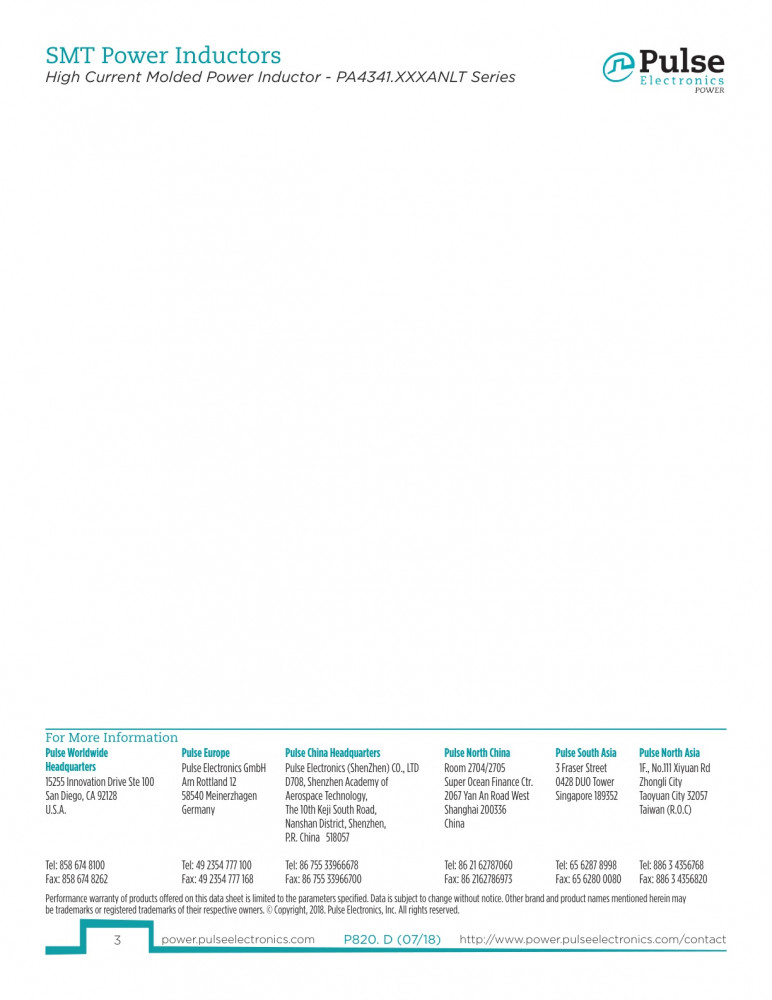 PA4341 series technical document page 3