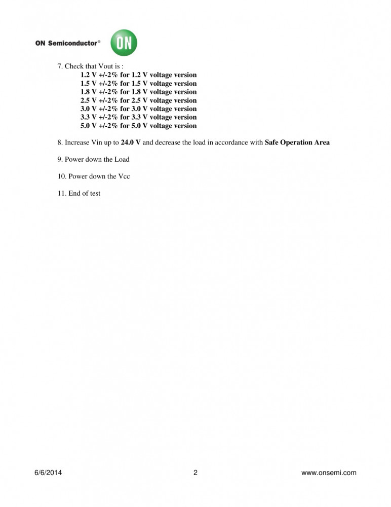 NCV8715SQT2GEVB evaluation board test procedure page 2
