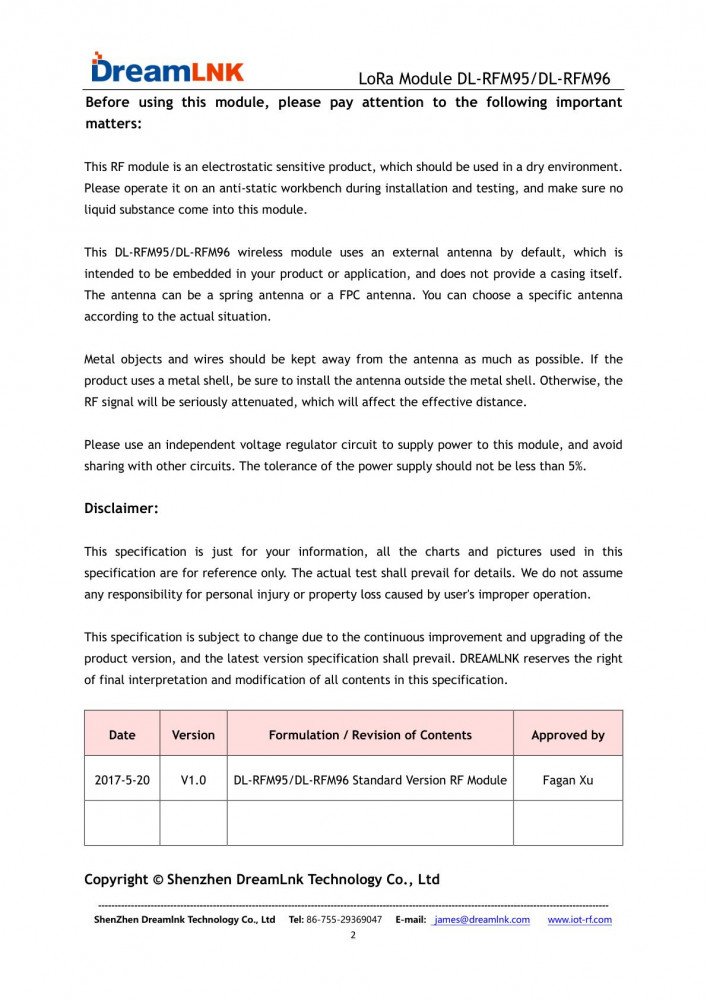 DL-RFM96 technical document page 2