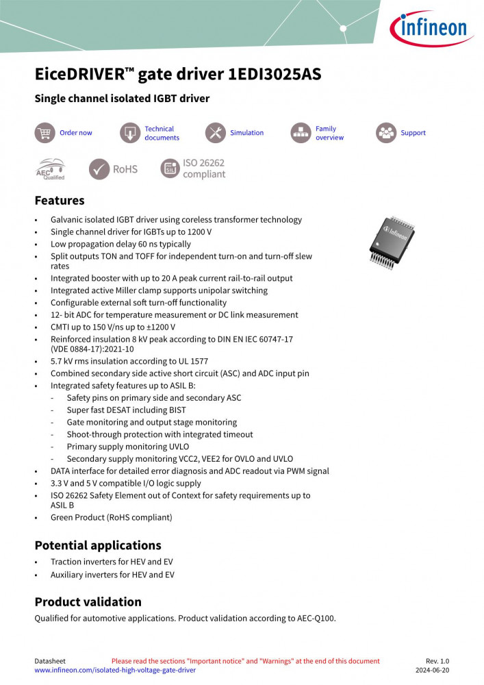 1EDI3025AS datasheet page 1
